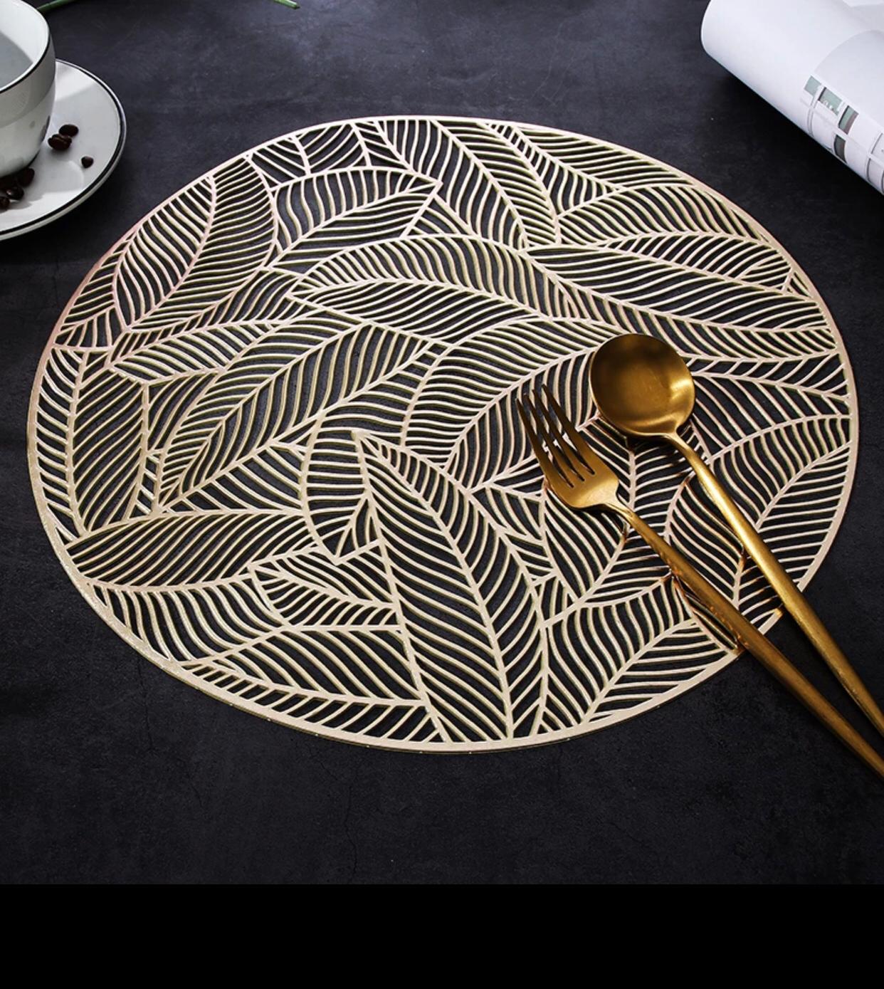 Round Gold Leaf - Matking Singapore Tablemats